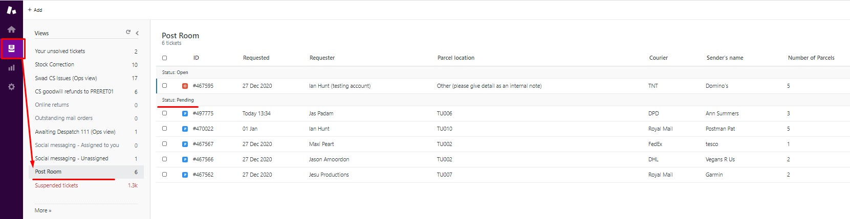 Goods In Parcel log – Liberty Logistics Help Centre